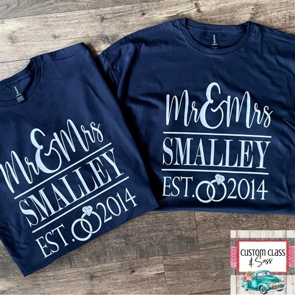 Gildan | Tops | Custom Mr Mrs Couple Matching Shirts Set | Poshmark